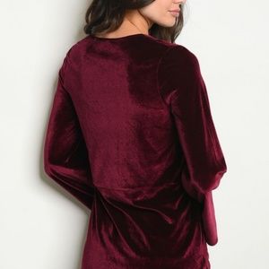 Tops | Red Velvet Criss Cross Top | Poshmark